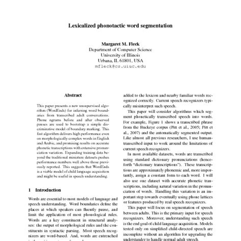 Lexicalized Phonotactic Word Segmentation Acl Anthology