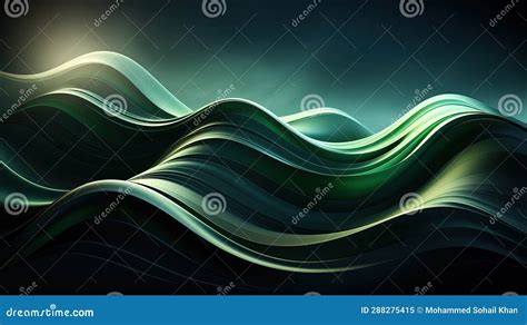 Green Wavy Pattern Stunning Abstract Background Stock Illustration