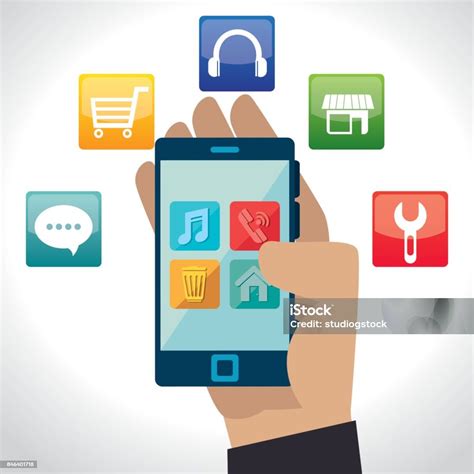 Ecommerce Dan Desain Aplikasi Seluler Pasar Ilustrasi Stok Unduh Gambar Sekarang Alat Kerja