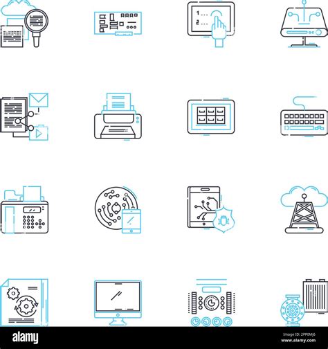 Circuitry Linear Icons Set Voltage Resistance Capacitance Current Inductance Diode