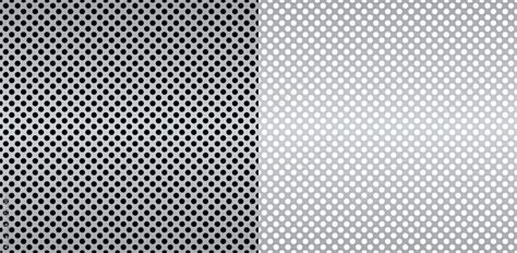 Vector Illustration Two Seamless Metal Grid Patterns On Black And White Background Stock Vector