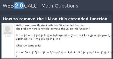 View Question How To Remove The LN On This Extended Function