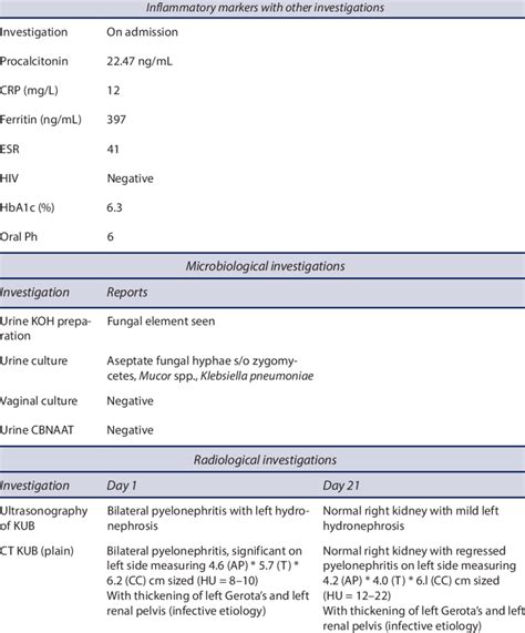 Inflammatory Markers Microbiological And Radiological Investigations