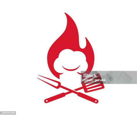 크리 에이 티브 요리사 모자 요리 장비 및 화재 로고 벡터 상징 디자인 아이콘 일러스트 레이 션 고객에 대한 스톡 벡터 아트 및 기타 이미지 Istock