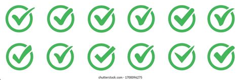 Set Check Marks Circle Vector Illustration 库存矢量图（免版税）1690048240 Shutterstock
