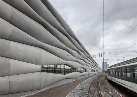 Bulging Cement Panels Clad Zurich Railway Service Facility By Em2n