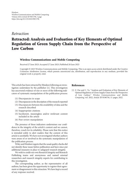 Pdf Retracted Analysis And Evaluation Of Key Elements Of Optimal