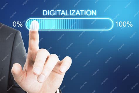 Premium Photo Digital Transformation Concept With Businessman Hand On Virtual Interface With