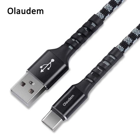 Olaudem V A Nylon Braided Mobile Phone Cables Usb Type C Cable Lg G Fast Charging Usb C Cable