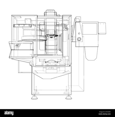 Metalworking Cnc Milling Machine Vector Stock Vector Image And Art Alamy