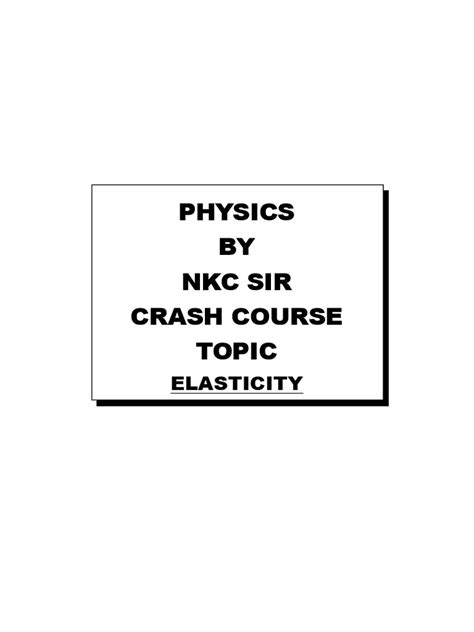 3 Elasticityfinal Pdf Youngs Modulus Elasticity Physics