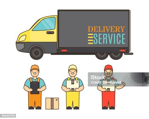 만화 스타일에 배달 서비스 개념 포스터입니다 강제 격리 수용 서비스 회사 트럭 상자 제공 가정 생활에 대한 스톡 벡터 아트 및 기타 이미지 가정 생활 가정용 장비