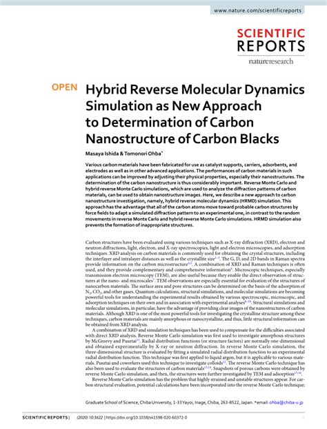 PDF Hybrid Reverse Molecular Dynamics Simulation As New Approach To Determination Of Carbon