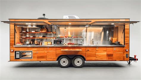 Wooden Food Truck Is Placed On A White Surface Associated With Vehicle