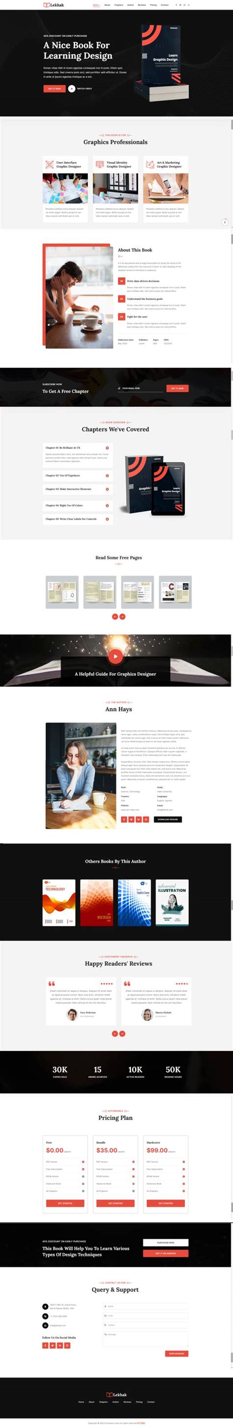 书籍推荐网页html5，大气的电子书网页模板 17素材网