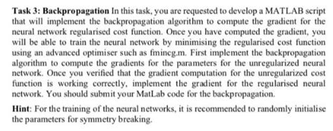 Solved Task 3 Backpropagation In This Task You Are
