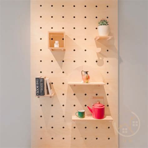 【台灣現貨】good Lab 創意木質洞洞板 牆面裝飾展示架 玄關收納 小宅收納 木質層架 牆壁收納架 附黏貼掛勾 蝦皮購物