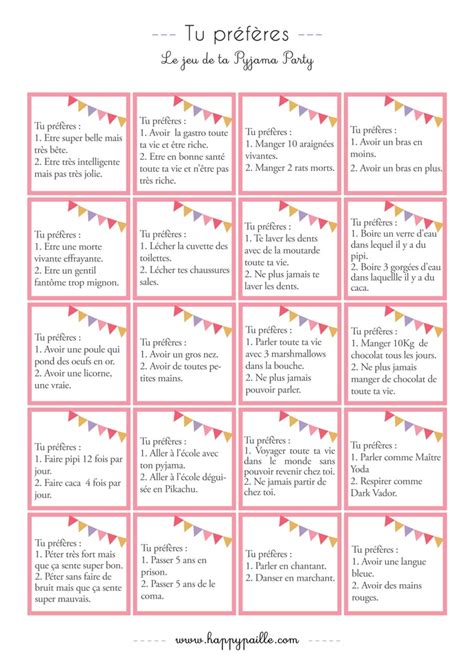 Jeu Pyjama Party Tu Préfères Question Pijama Party Sleepover Party Pajama Party