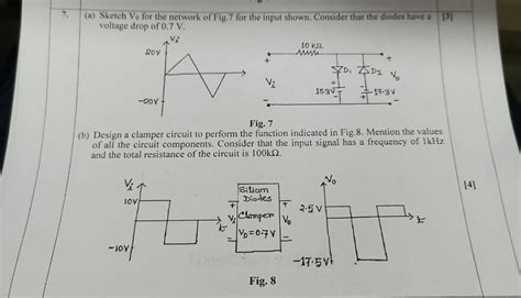 Solved A Sketch V For The Network Of Fig For The Input Chegg