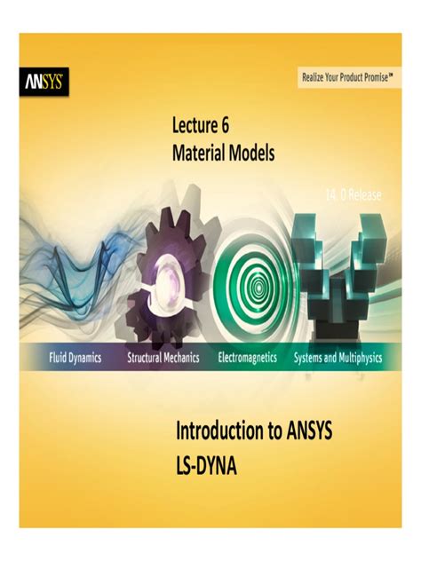 Lecture 6 Material Models Introduction To Ansys Ls Dyna Pdf Youngs Modulus Elasticity