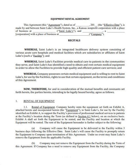 √ Equipment Consignment Agreement Template