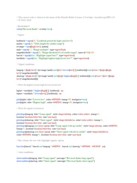 Reverssal Candlestick Pattern Pinescript Code Pdf