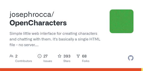 github josephrocca opencharacters simple little web interface for