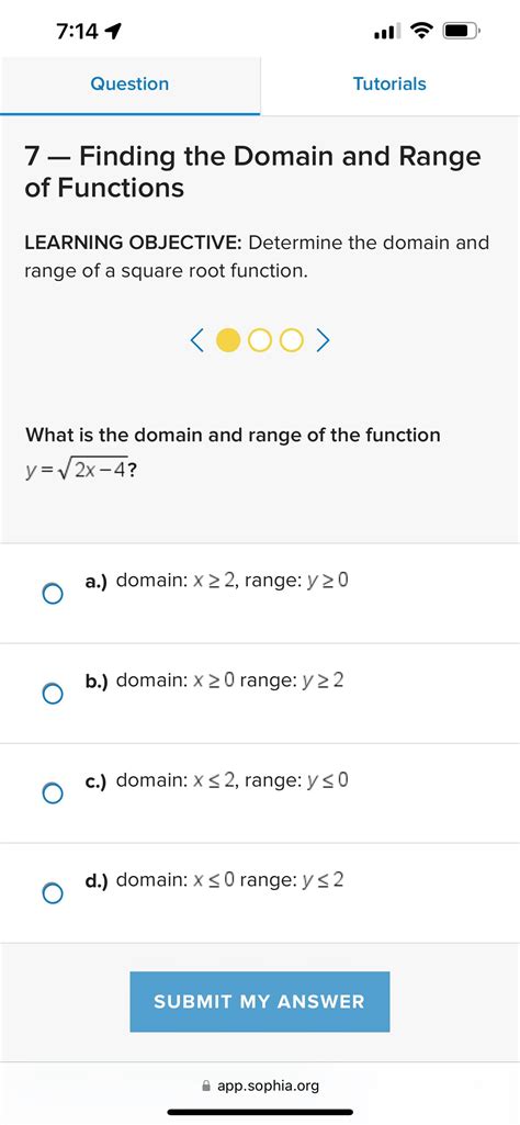 solved 7 14 1questiontutorials7 ﻿finding the domain and