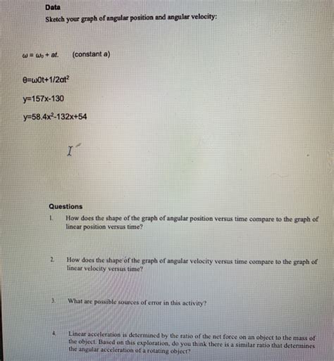 Rotational Motion Plot Angular Position And Velocity