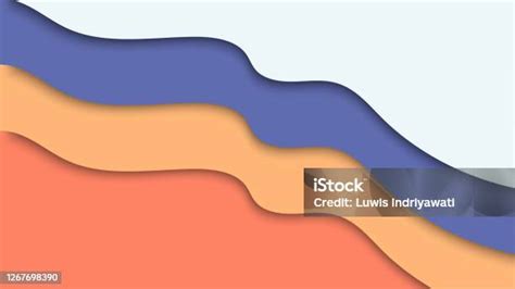 평면 평신도 웨이브 멀티 컬러 추상 배경 벡터 일러스트 는 배경 포스터 및 배너 디자인에 가장 적합 3차원 형태에 대한 스톡 벡터 아트 및 기타 이미지 Istock