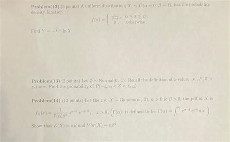 Solved Problem Points A Uniform Distribution X Chegg
