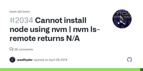 Cannot Install Node Using Nvm Nvm Ls Remote Returns Na · Issue 2034