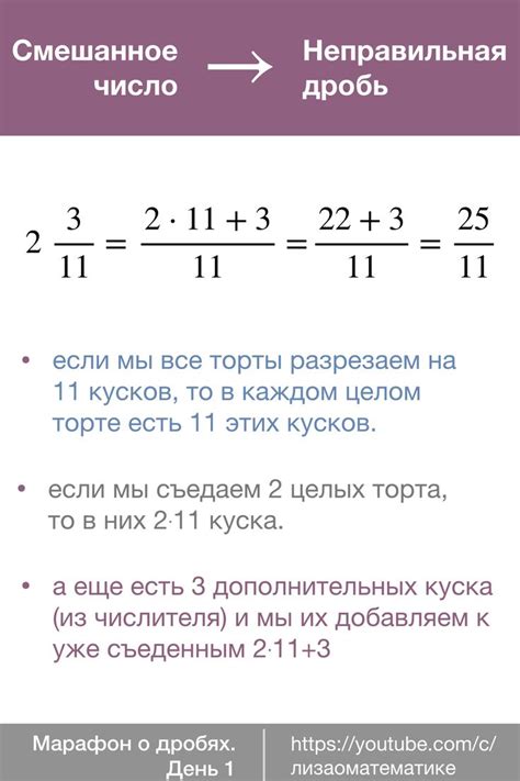 Смешанное число и неправильная дробь Репетитор по математике Математические выражения