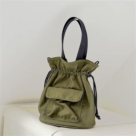 경량 나일론 버킷백 포켓 복조리 여성 크로스백 가방