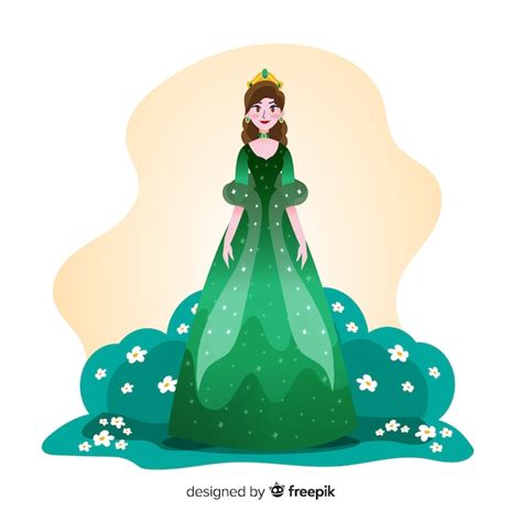 손으로 그린 공주 그림 무료 벡터