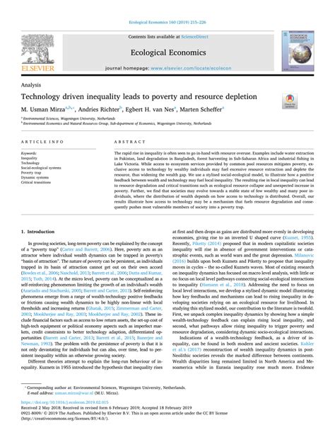 Pdf Technology Driven Inequality Leads To Poverty And Resource Depletion