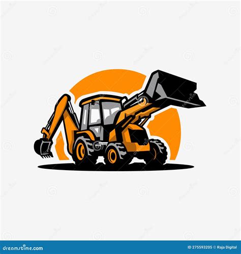 Back Hoe Loader Vector Illustration Ready Made Logo Stock Illustration Illustration Of Brand