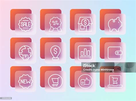 세트 라인 돼지 저금통 쇼핑 카트 파이 차트 인포 그래픽 손 모양 현금 위치 시장 상점 판매 및 할인 퍼센트 아이콘이있는 가격표 벡터 가격에 대한 스톡 벡터 아트 및 기타