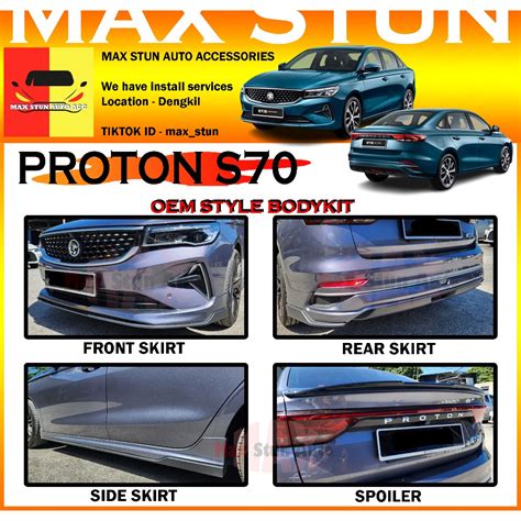Proton S70 Oem Style Bodykit Bumper Skirt Lip Car Bodykit S70 Front Skirt Side Skirt Rear Skirt