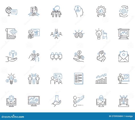 Marketing Analytics Line Icons Collection Data Metrics Roi