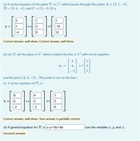 solved a a vector equation of the plane p1 in r3 which