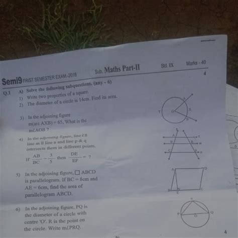 M2 Question Paper Maths Notes Teachmint