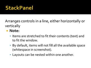 Lesson 03 Layouts In WPF PPT