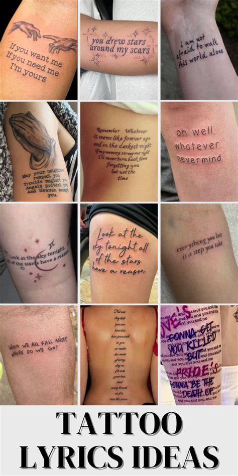 27 Tattoo Lyrics Ideas For Meaningful Song Ink Placement Inspiration