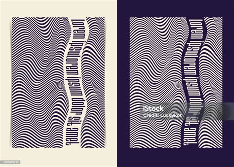 왜곡 된 물결 선 패턴 흑백 전단지 디자인 템플릿 벡터 그림입니다 단일 이미지에 대한 스톡 벡터 아트 및 기타 이미지 단일 이미지 만화 스타일 0명 Istock