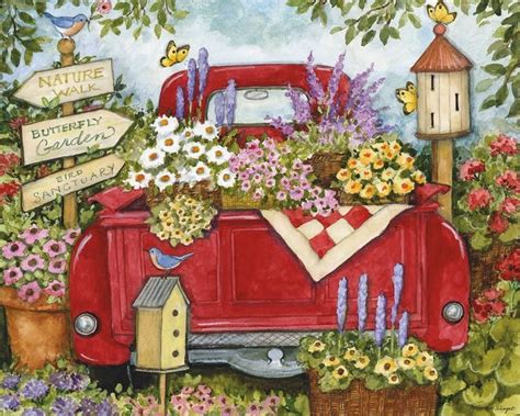 Pin By Mesc On Susan Winget Art Flower Truck Wall Calendar Vintage