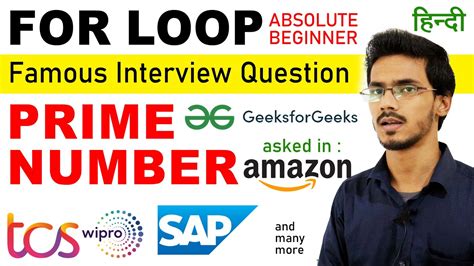 For Loop Absolute Beginner Prime Number Hindi Java Interview Questions Part2 Youtube