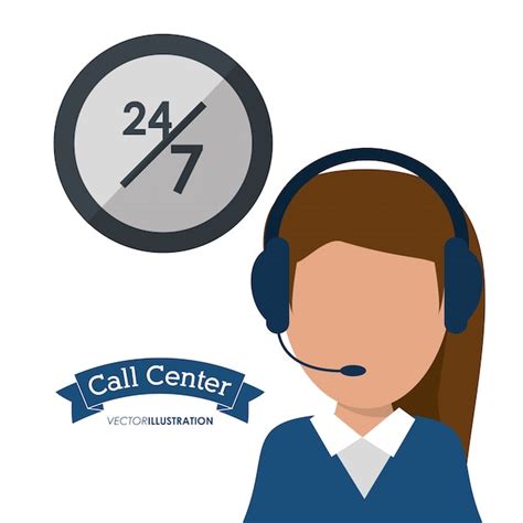 Premium Vector Call Center Woman Headset Service