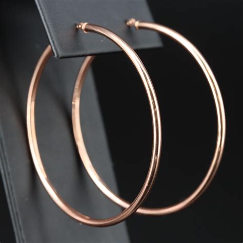 14k Rose Gold Hoops Ebth