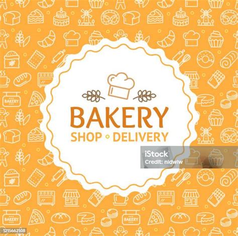 베이커리 표지판 라운드 디자인 템플릿 얇은 라인 아이콘 개념 벡터 빵집에 대한 스톡 벡터 아트 및 기타 이미지 빵집 빵